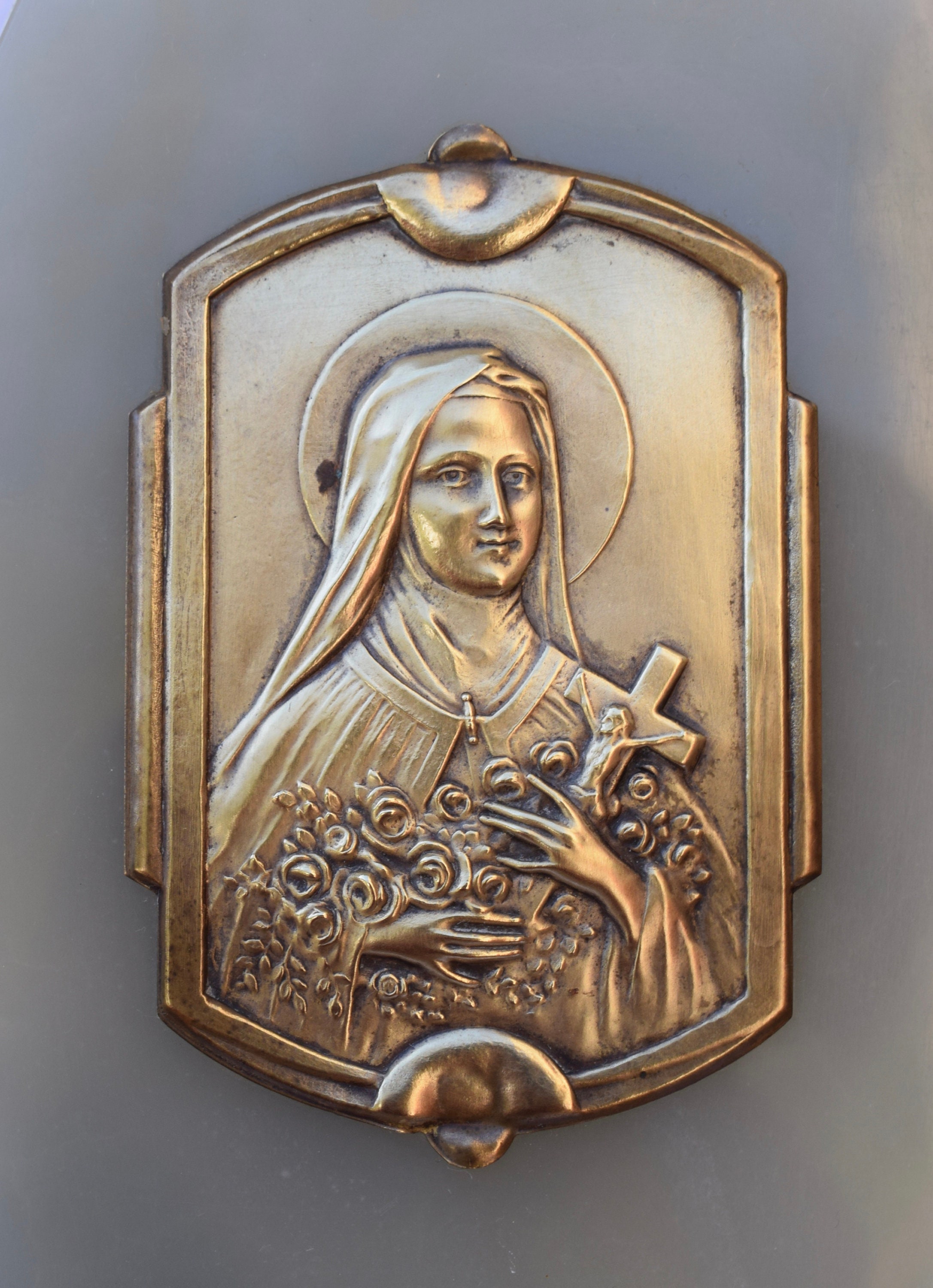 Saint Therese Teresa Holy Water Font Art Deco Wall Marble | Etsy