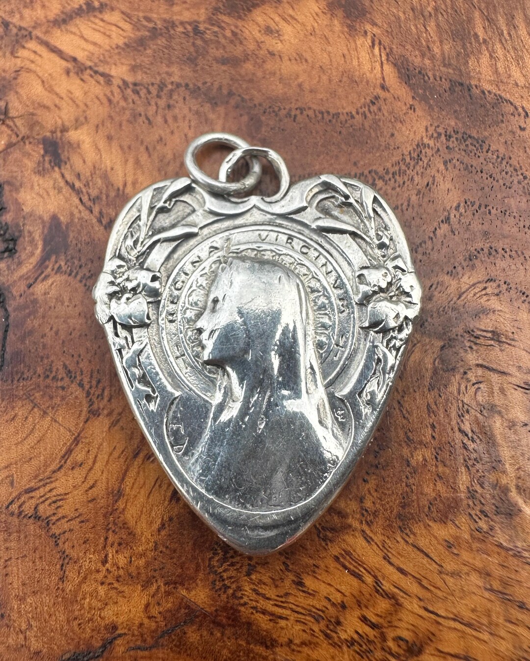 Virgin Mary French Art Nouveau Sterling Silver Religious Medal by E ...