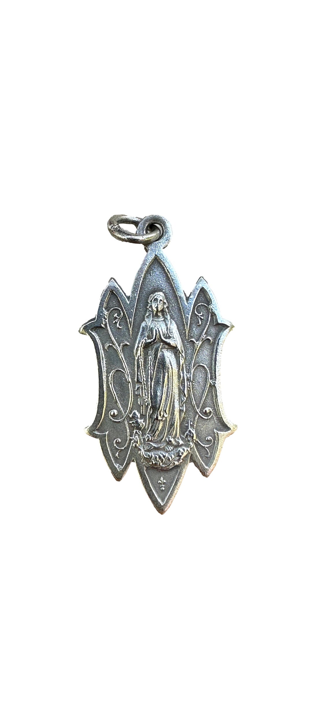 Antique Gothic Virgin Mary Our Lady of Lourdes Medal Pendant - Etsy UK