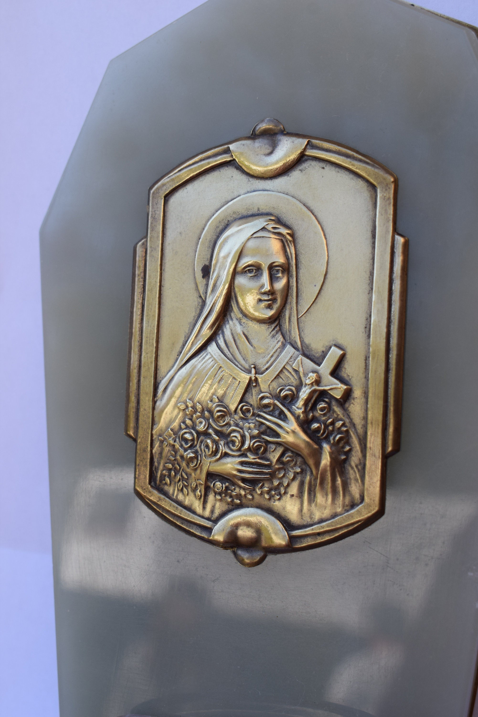 Saint Therese Teresa Holy Water Font Art Deco Wall Marble | Etsy