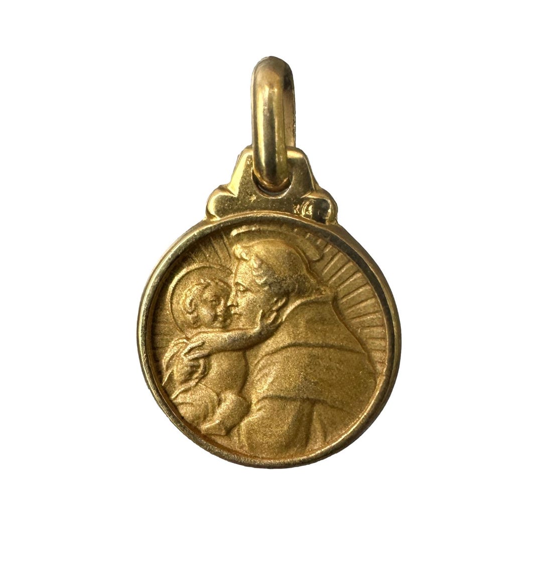 Saint Anthony of Padua Gold Plated Medal Pendant Baby Medal - Etsy