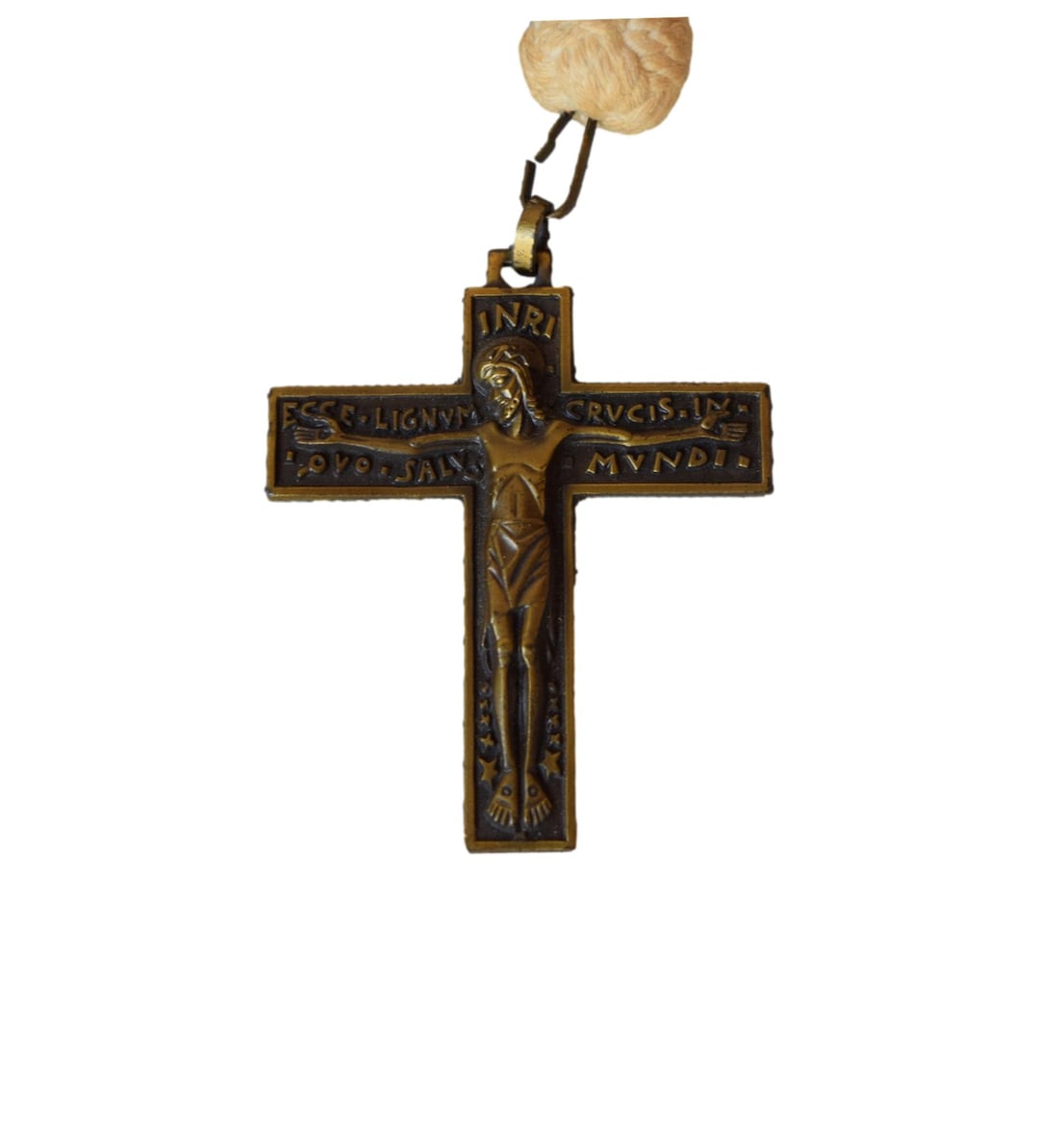 Fernand PY Bronze Pectoral Cross - Art Deco Crucifix - Modernist ...