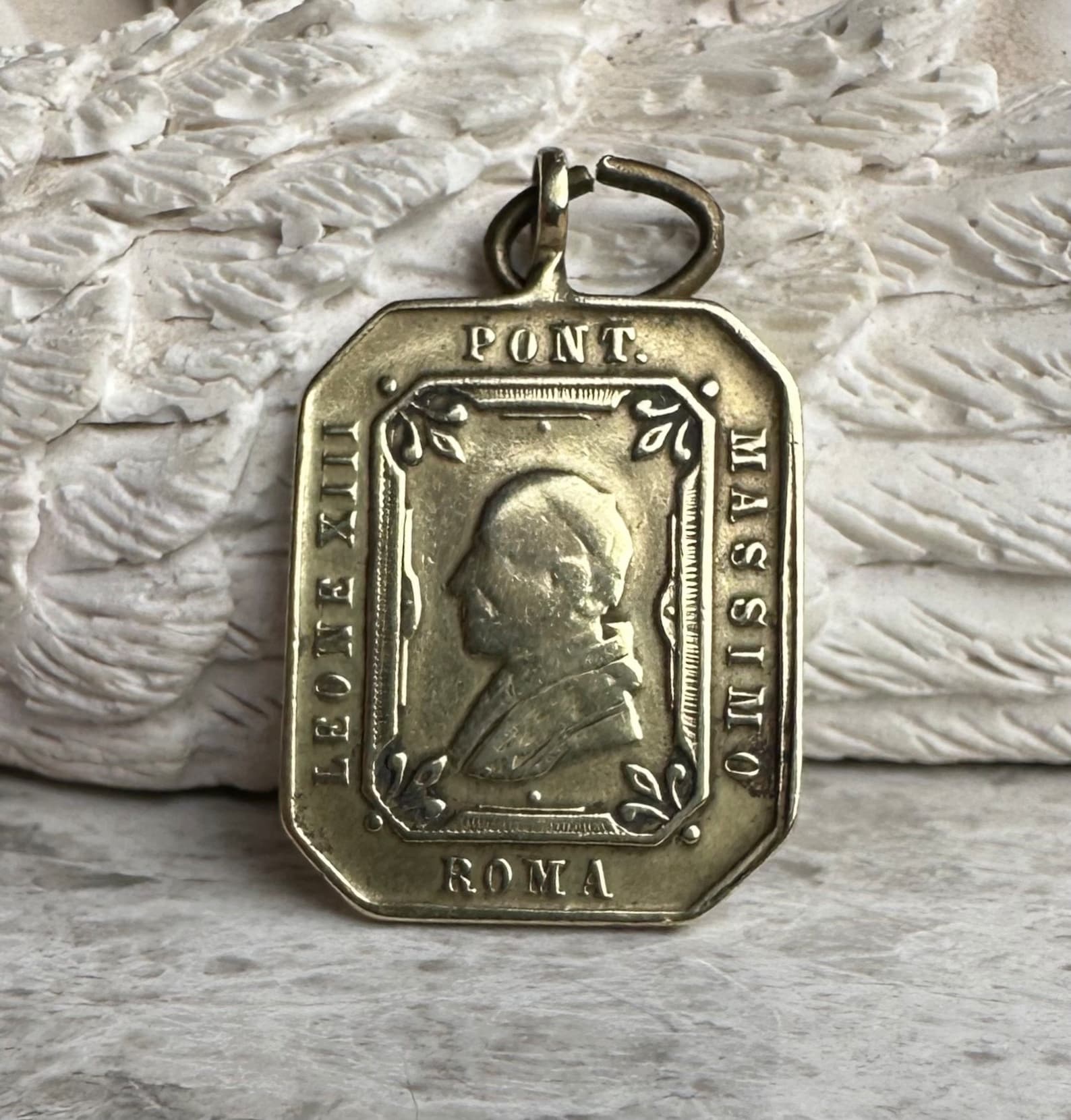 Antique Italian Miraculous Pope Leon XIII Medal Religious Brass 19th ...