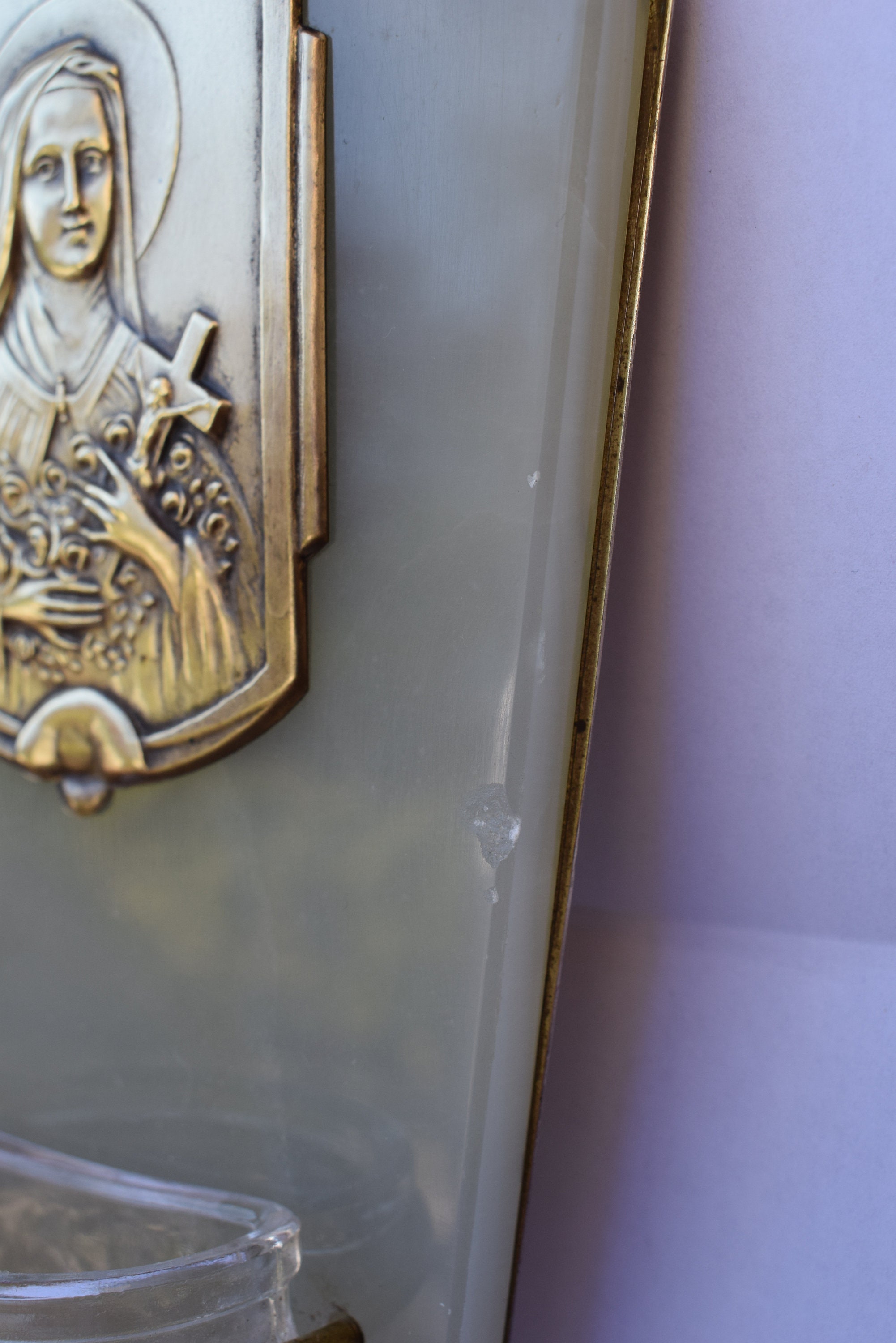 Saint Therese Teresa Holy Water Font Art Deco Wall Marble | Etsy
