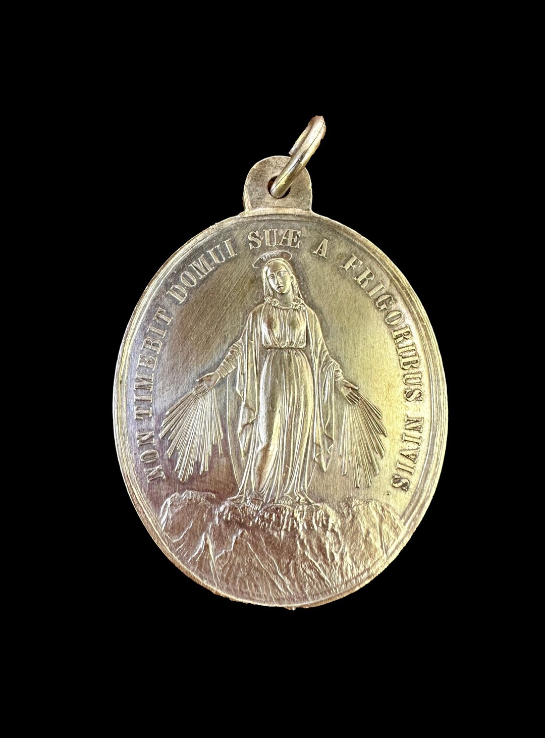 Rare Our Lady of the Snows Large Brass Pendant Our Lady Virgin Mary ...
