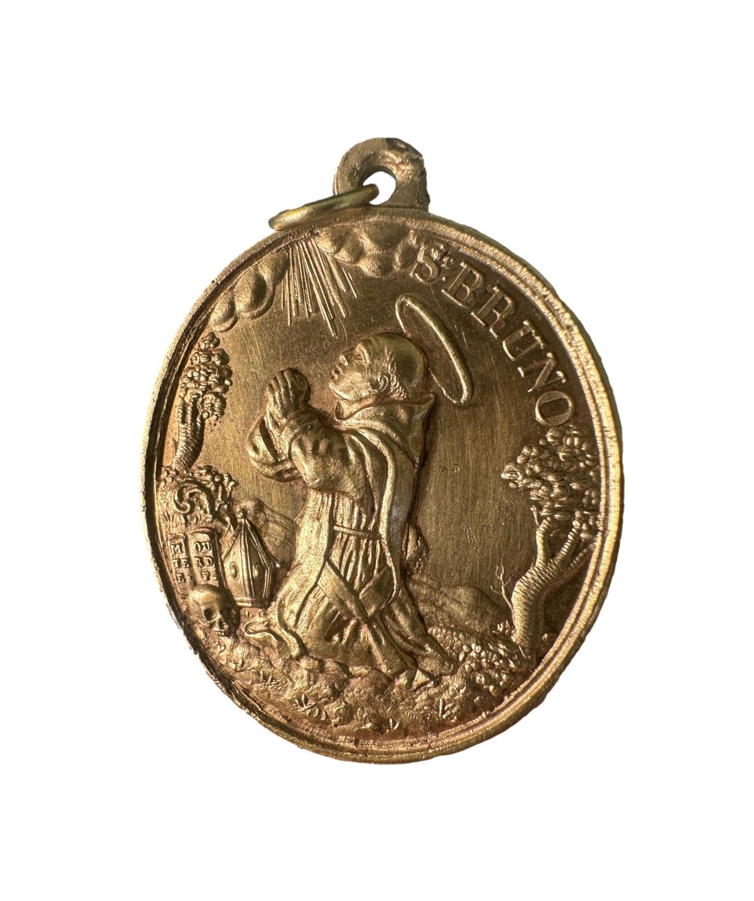 Large Antique Saint Bruno Holy Family Sacred Hearts Bronze Medal - Etsy