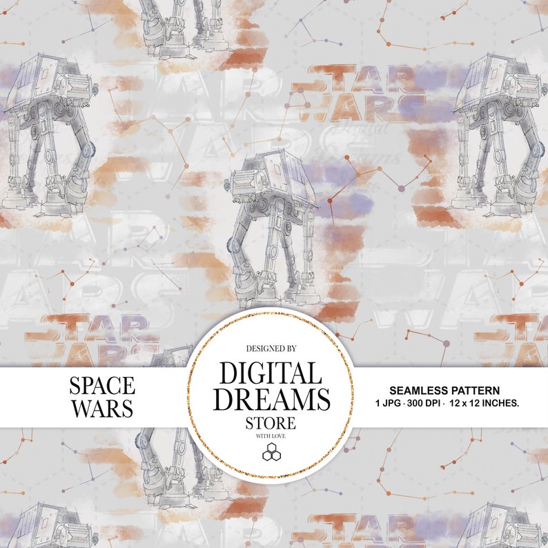 Star Wars Paper: "star WARS Dreams" Digital Paper Patterns ...