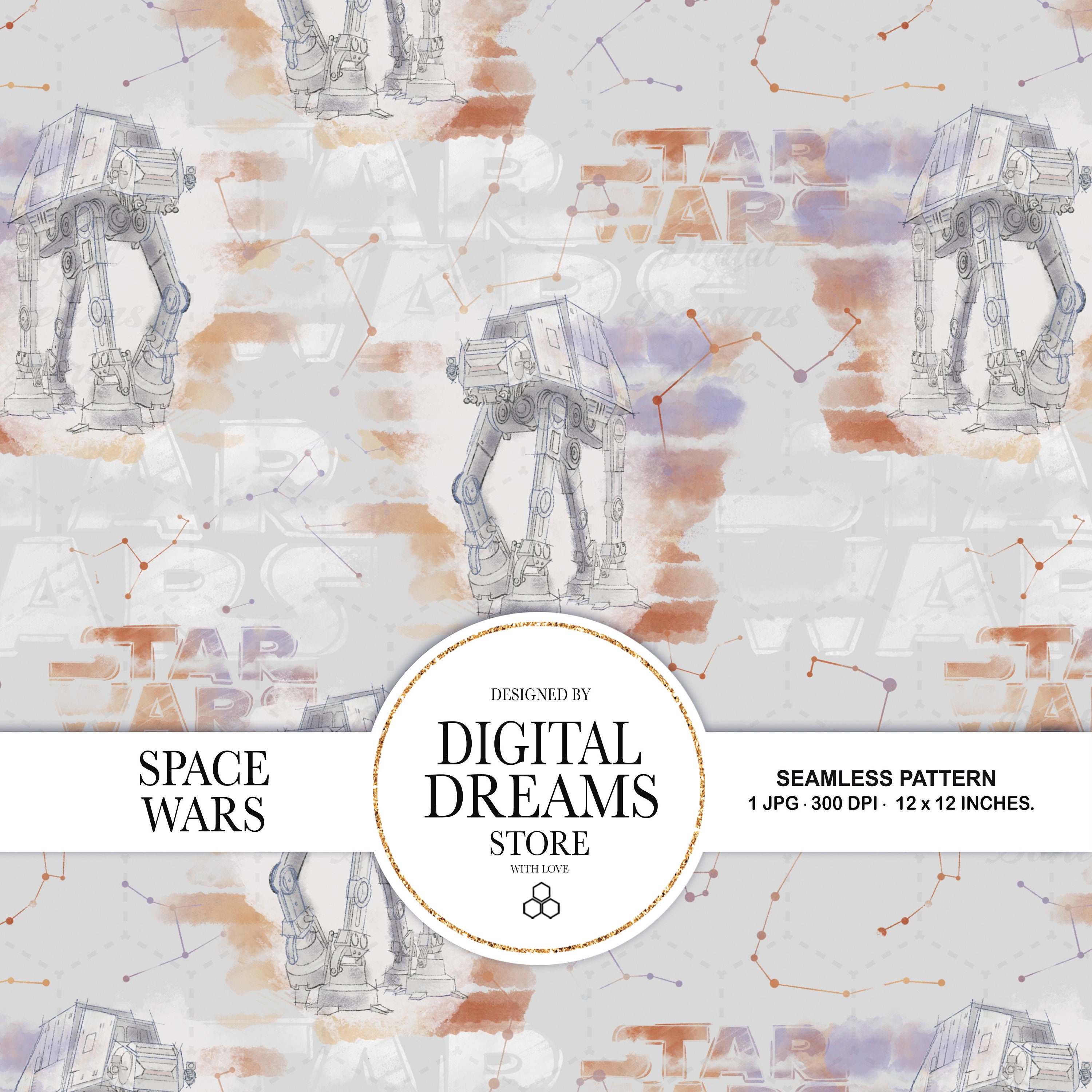 Star Wars Paper: star WARS Dreams Digital Paper Patterns, Scrapbooking ...