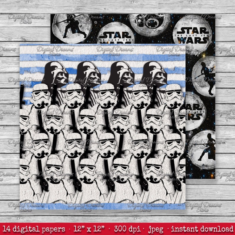 Star Wars Paper: "star WARS Dreams" Digital Paper Patterns ...