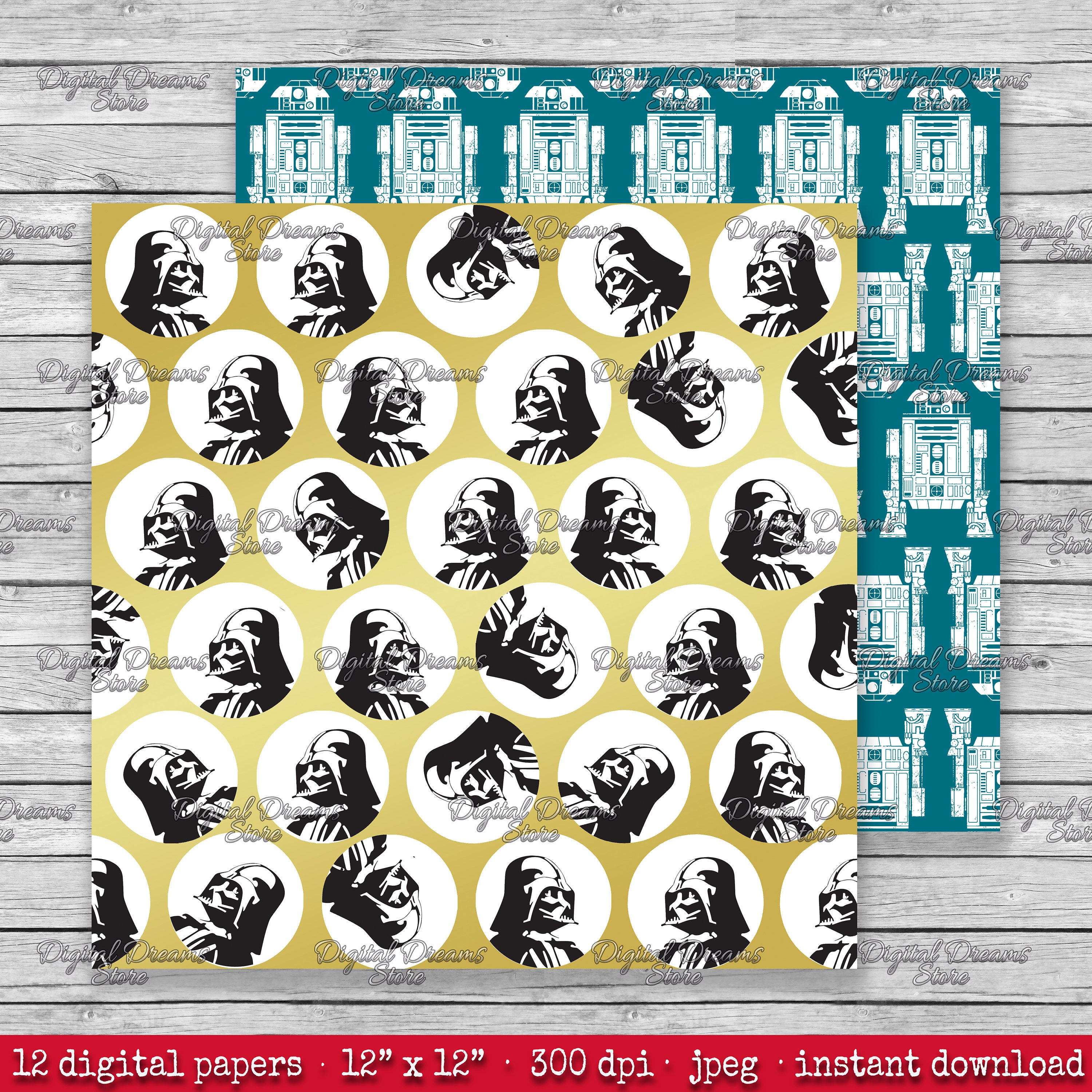 Star Wars Paper: "star Wars" Digital Paper Patterns, Scrapbooking Paper ...