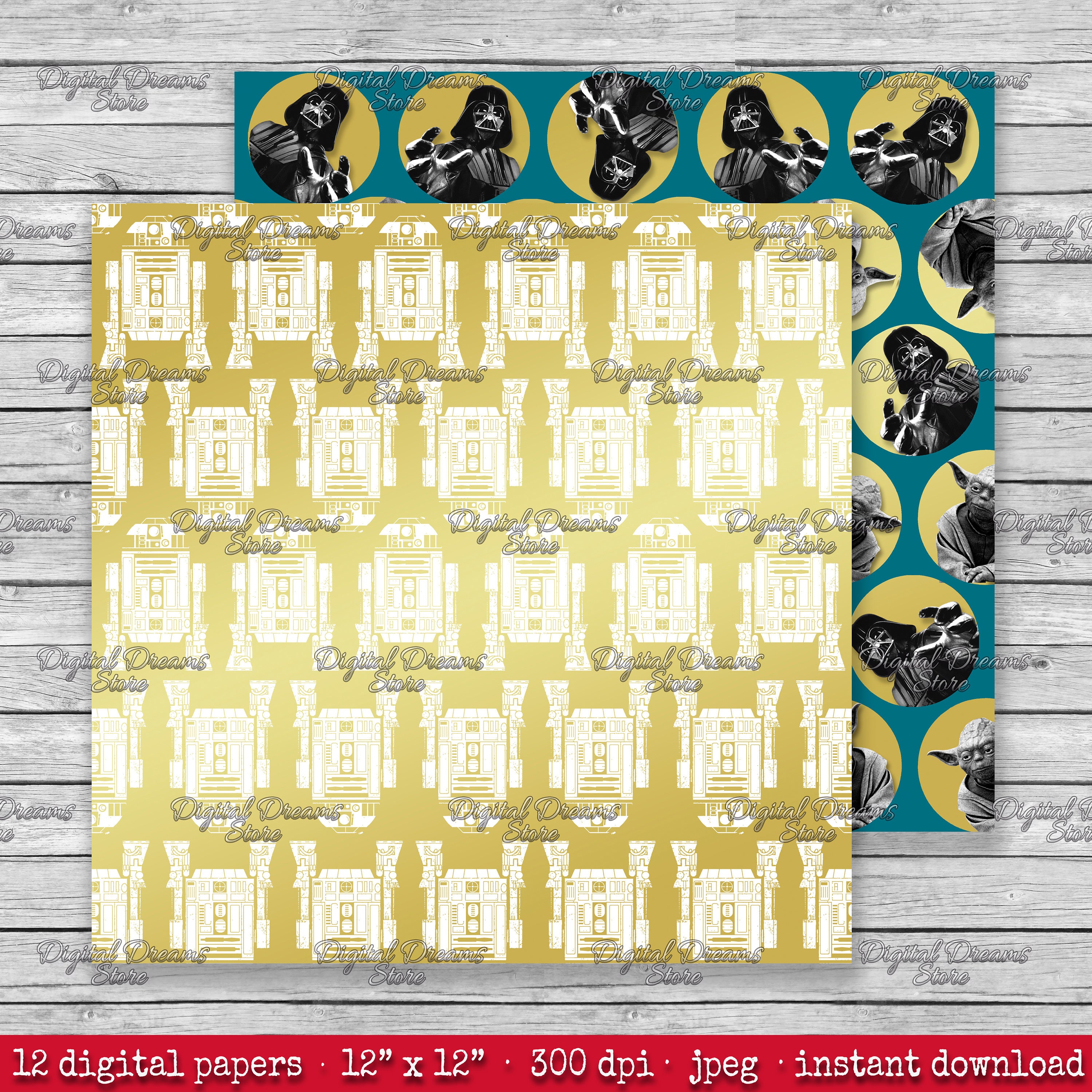 Star Wars Paper: "star Wars" Digital Paper Patterns, Scrapbooking Paper ...