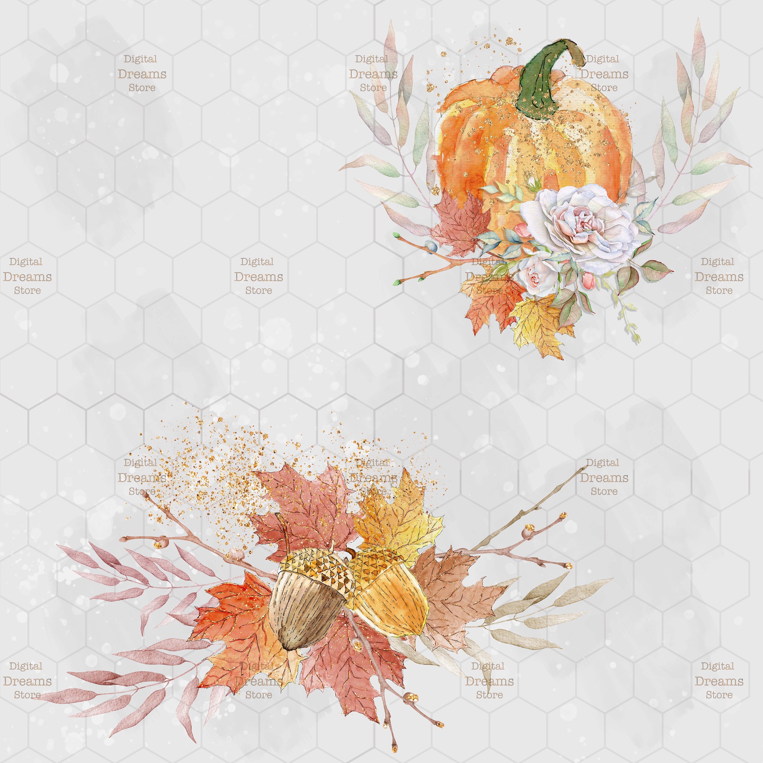 Fall Clipart, Autumn Clipart, Woodland Clipart, Glitter Clipart Forest ...