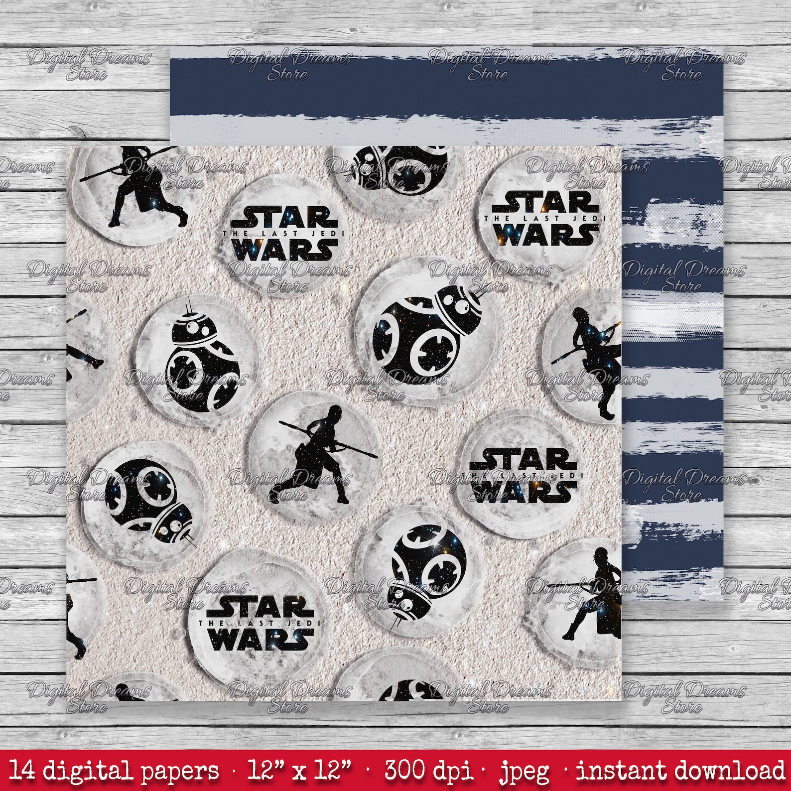 Star Wars Paper: star WARS Dreams Digital Paper Patterns, Scrapbooking ...