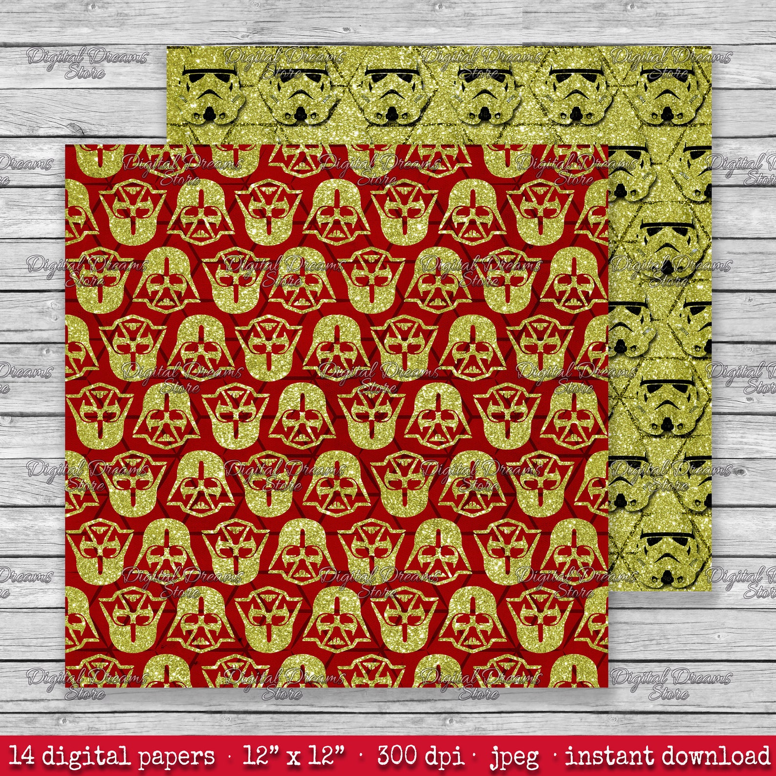 Star Wars Paper: "star WARS Dreams" Digital Paper Patterns ...