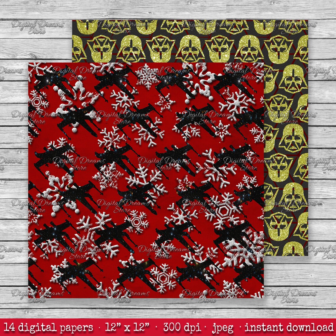 Star Wars Paper: "star WARS Dreams" Digital Paper Patterns ...