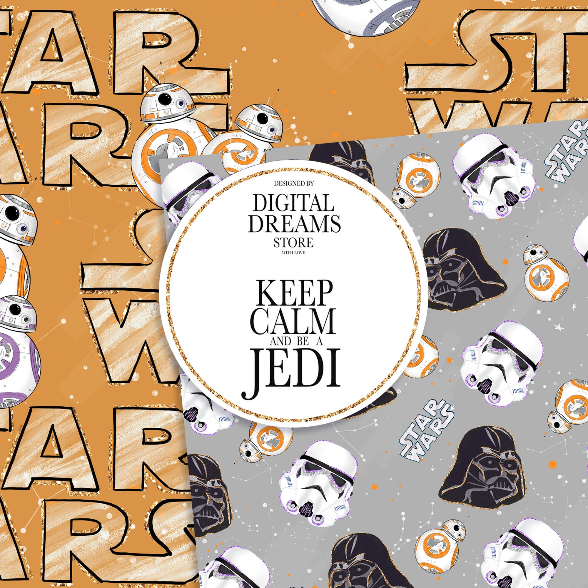 Star Wars Paper: "star Wars" Digital Paper Patterns, Scrapbooking Paper ...