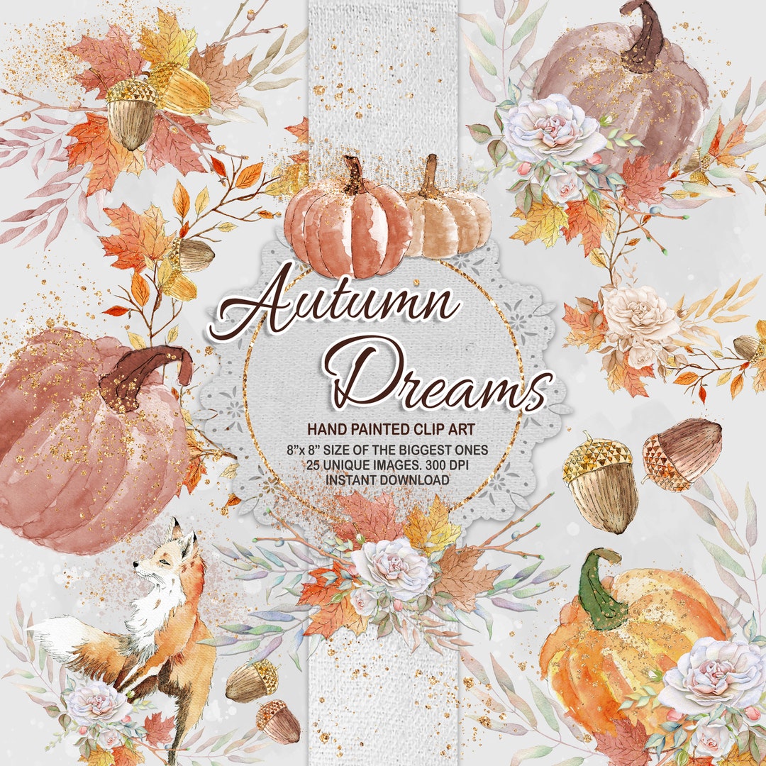 Fall Clipart, Autumn Clipart, Woodland Clipart, Glitter Clipart Forest ...