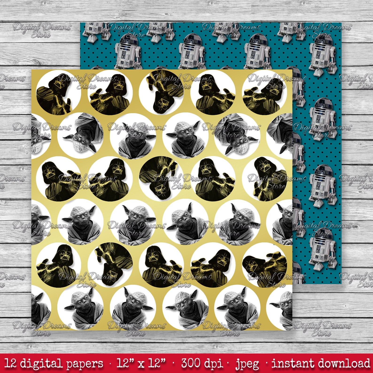 Star Wars Paper: "star Wars" Digital Paper Patterns, Scrapbooking Paper ...
