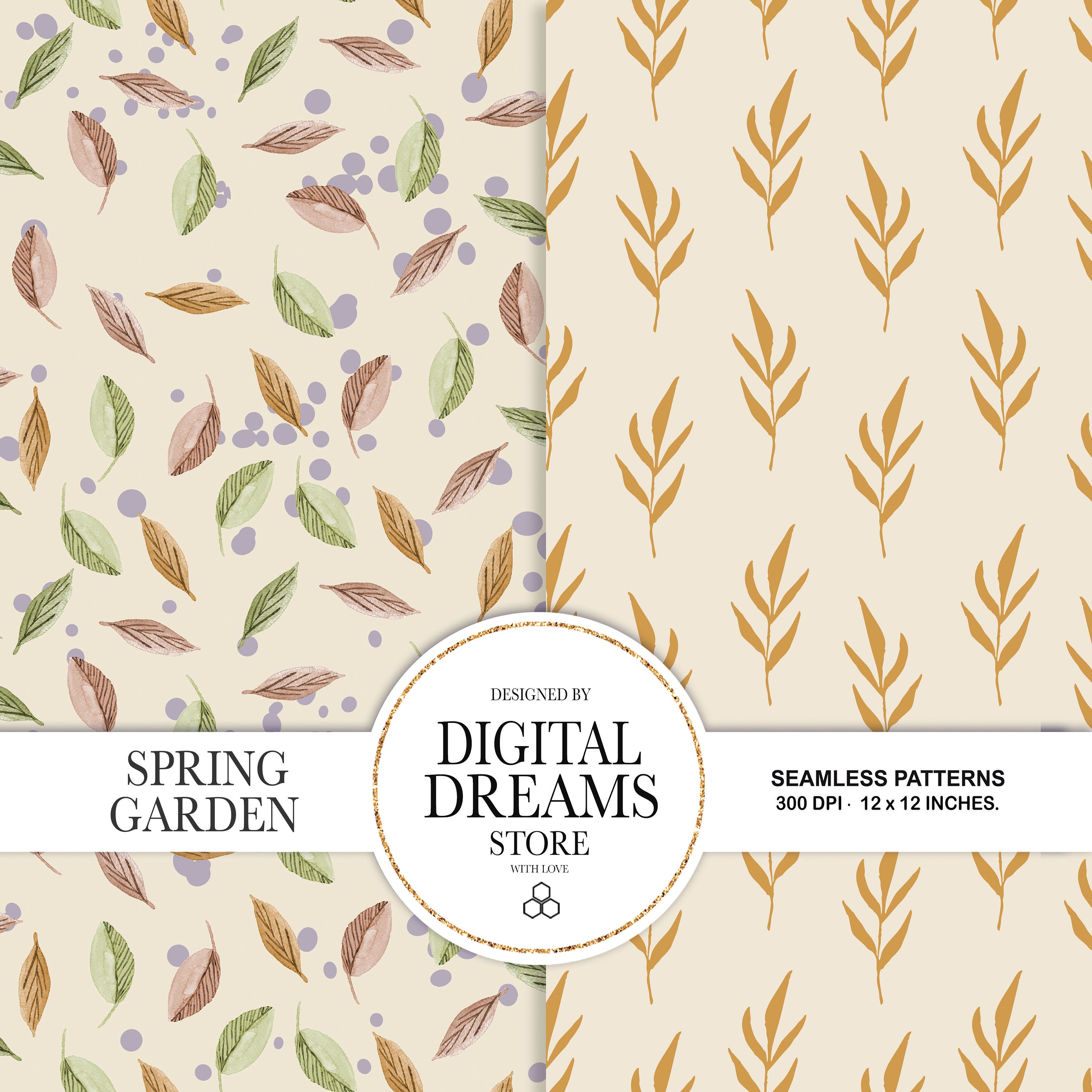 Seamless Floral Paper - Watercolor Scrapbook Papers - Seamless Patterns ...