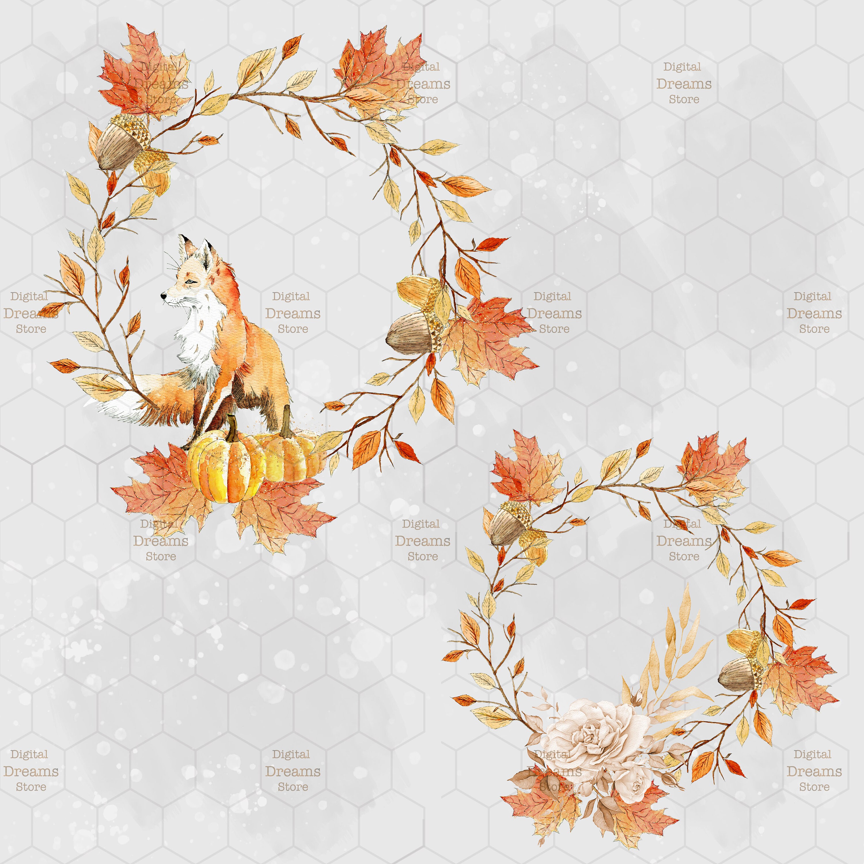 Fall Clipart, Autumn Clipart, Woodland Clipart, Glitter Clipart Forest ...