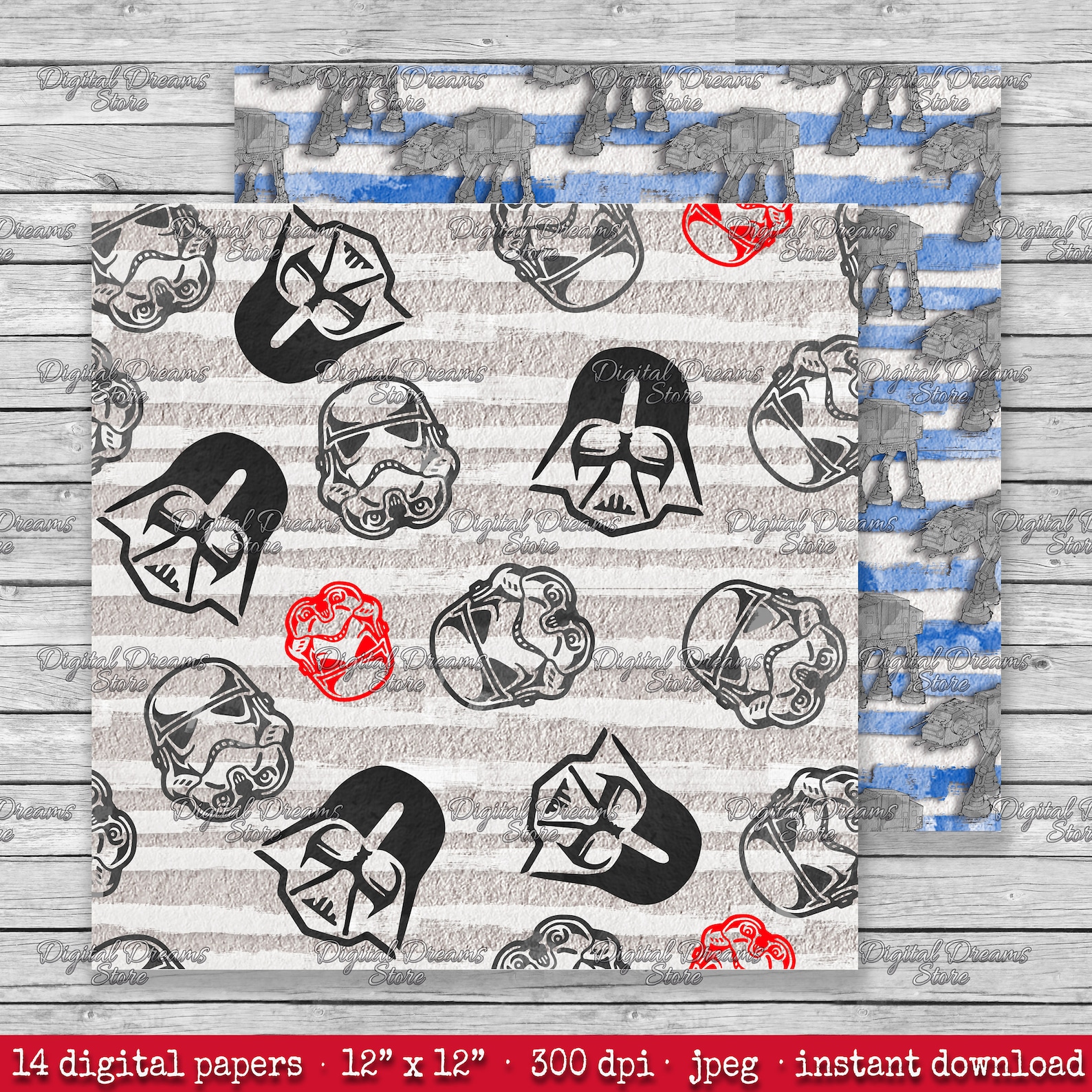Star Wars Paper: star WARS Dreams Digital Paper Patterns, Scrapbooking ...
