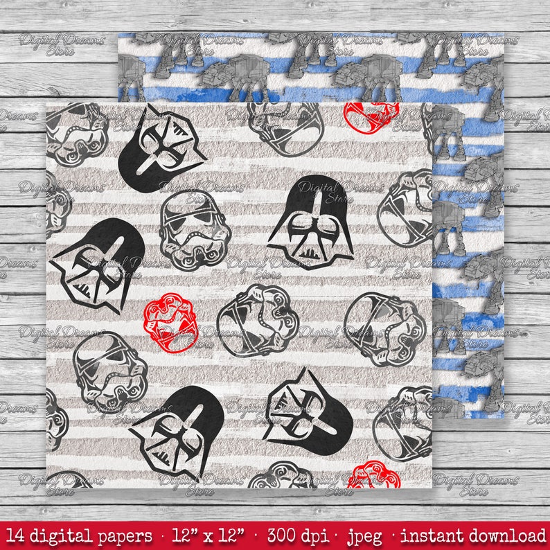 Star Wars Paper: star WARS Dreams Digital Paper Patterns, Scrapbooking ...