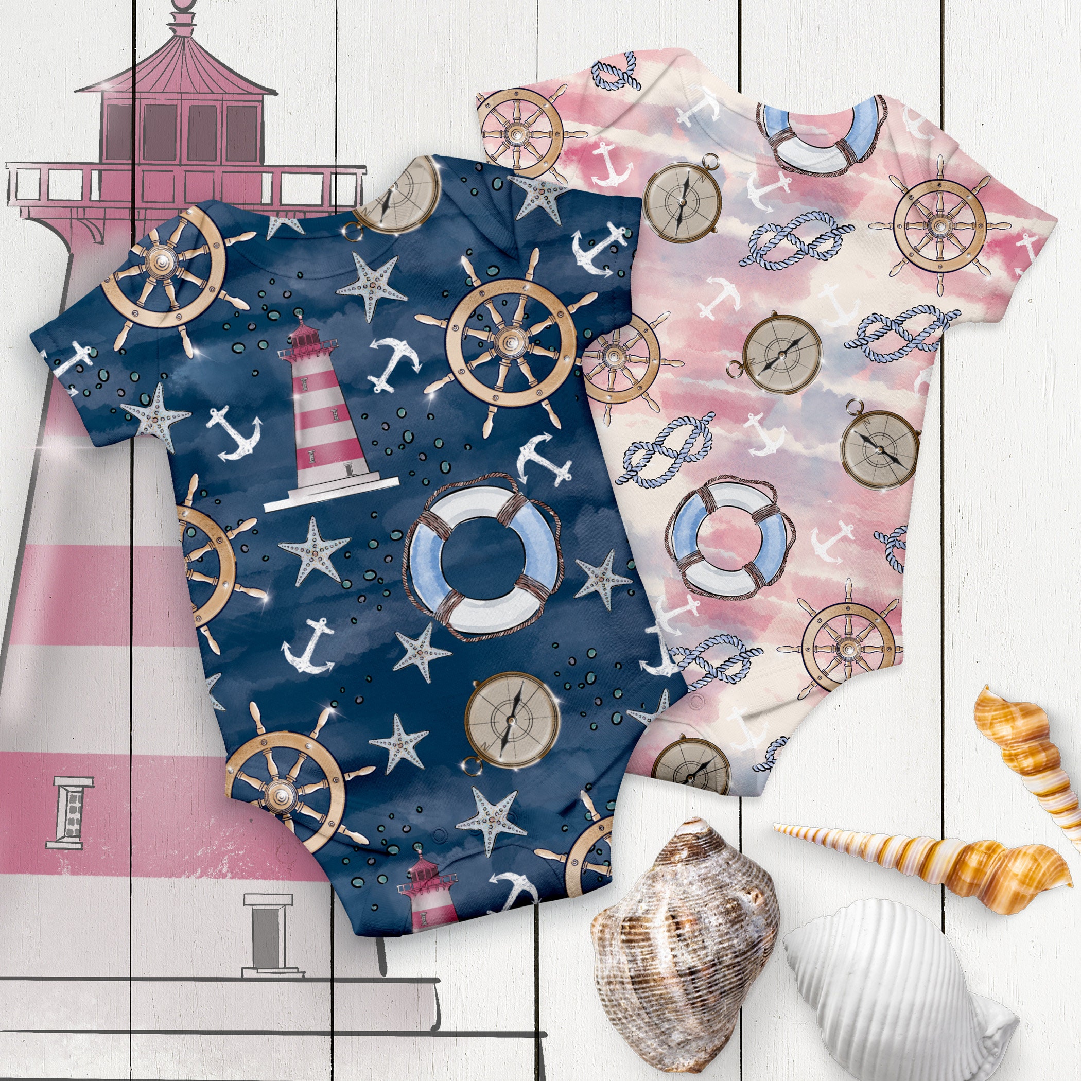 Nautical Summer Digital Paper, Chic Sea,underwater Ocean,sailor ...