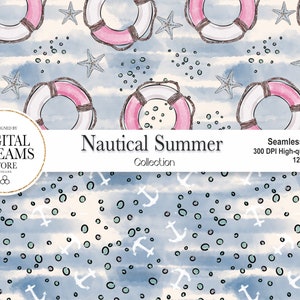 Nautical Summer Digital Paper, Chic Sea,underwater Ocean,sailor ...