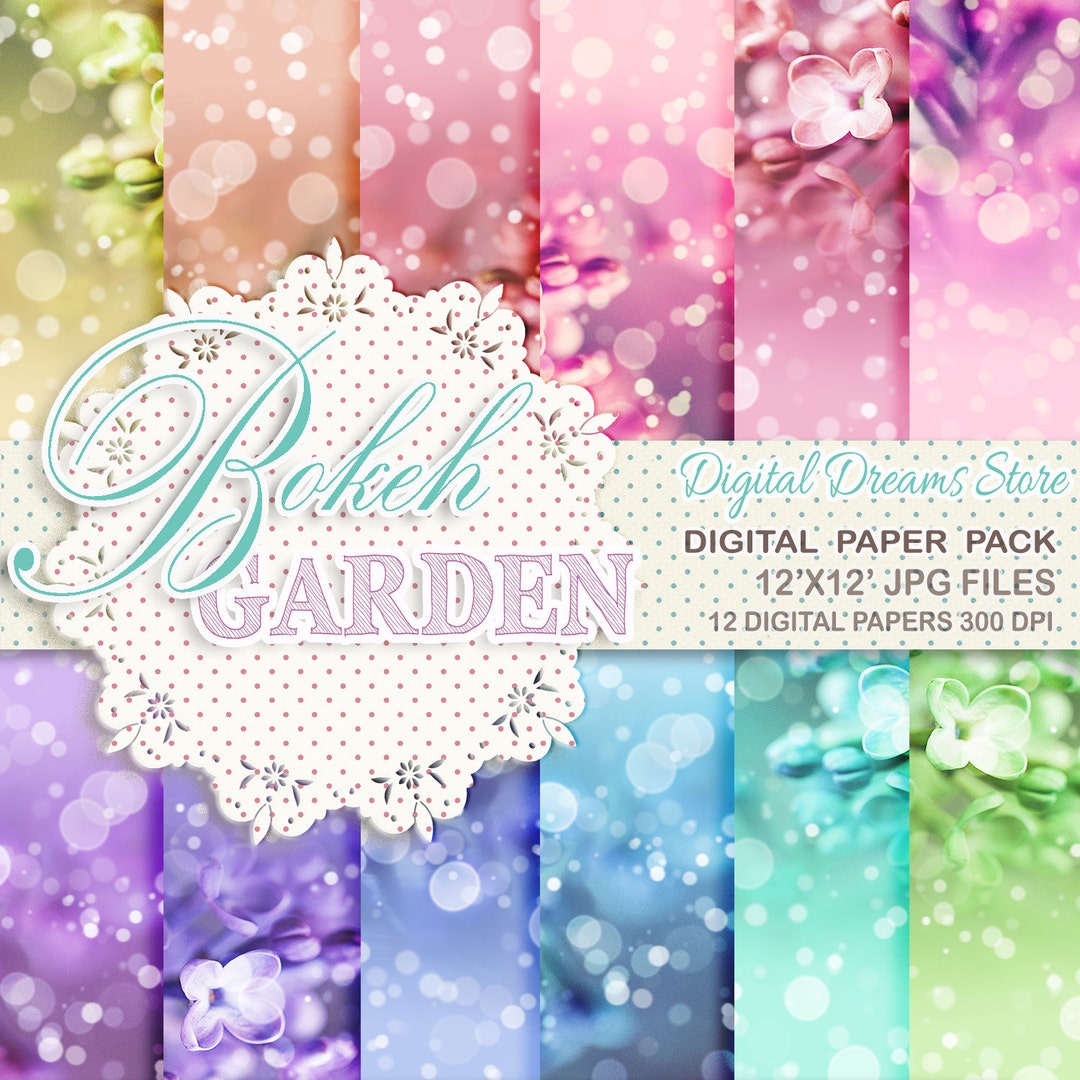 Bokeh Digital Paper: "colorful BOKEH Garden" With Bokeh Background ...