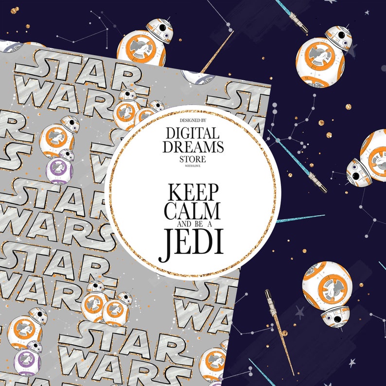 Star Wars Paper: "star Wars" Digital Paper Patterns, Scrapbooking Paper ...