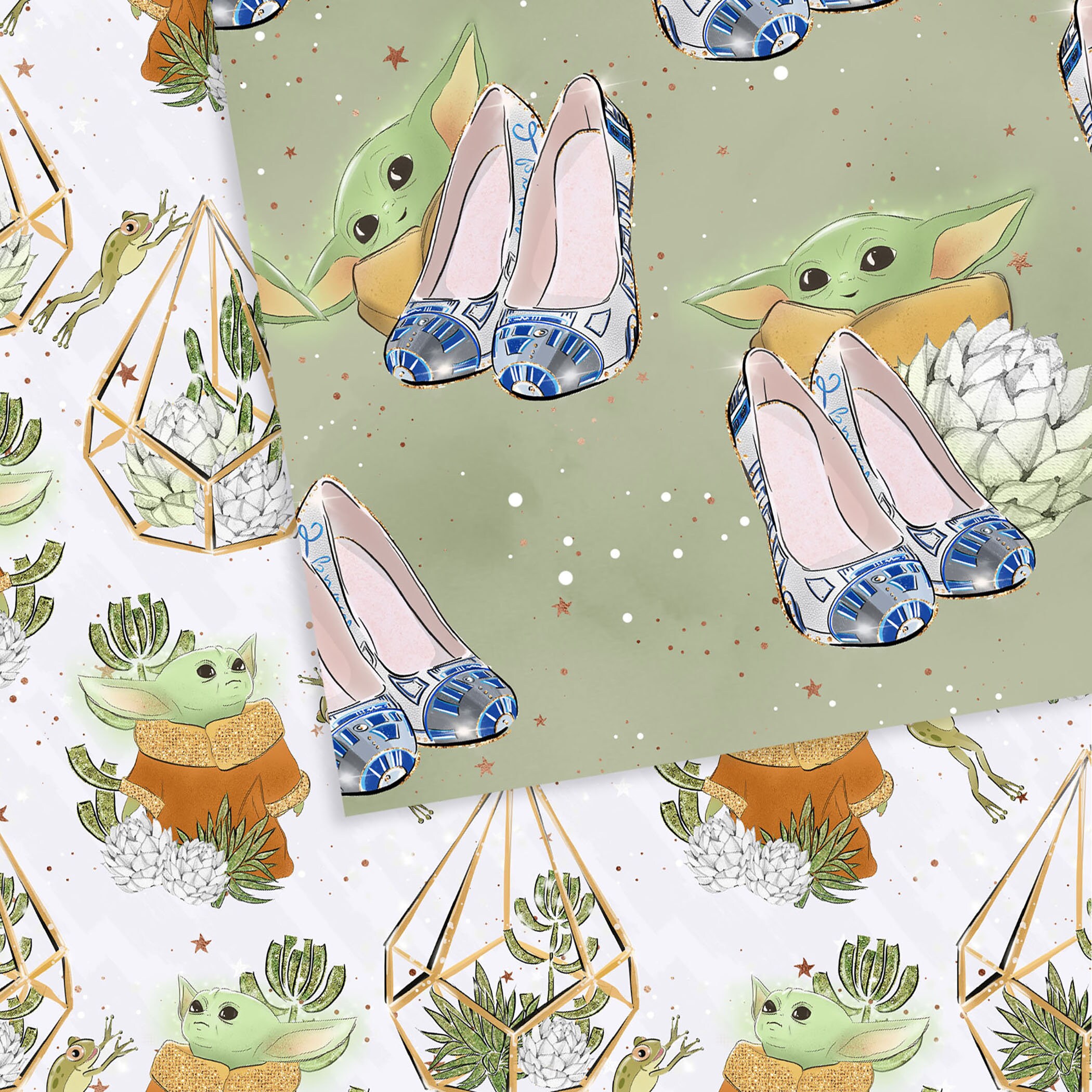 Star Wars Paper: mandalorian Seamless Pattern, Scrapbooking Paper, Star ...