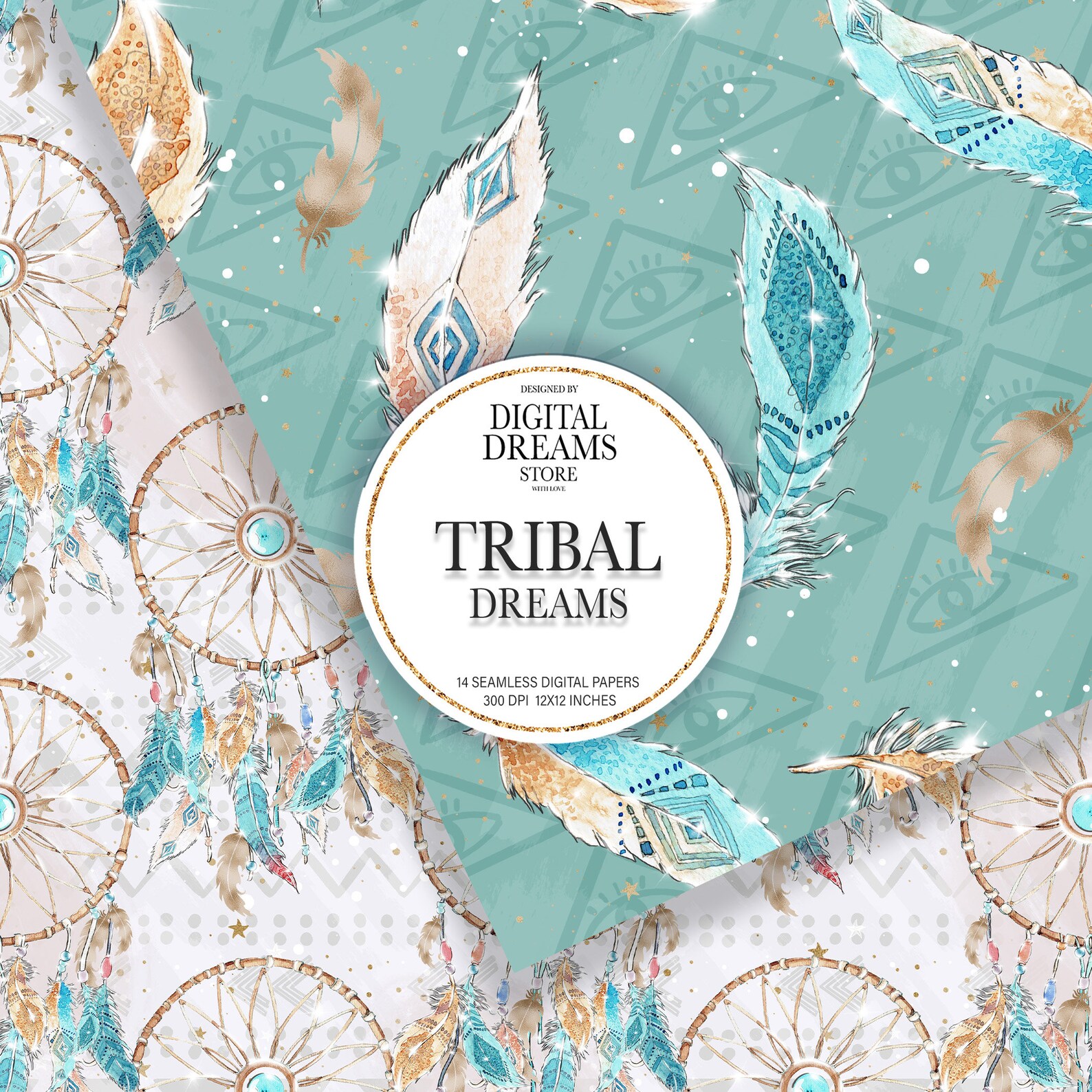 Boho Paper Pack Tribal Digital Boho Chic Wallpaper Native Boho Fashion ...