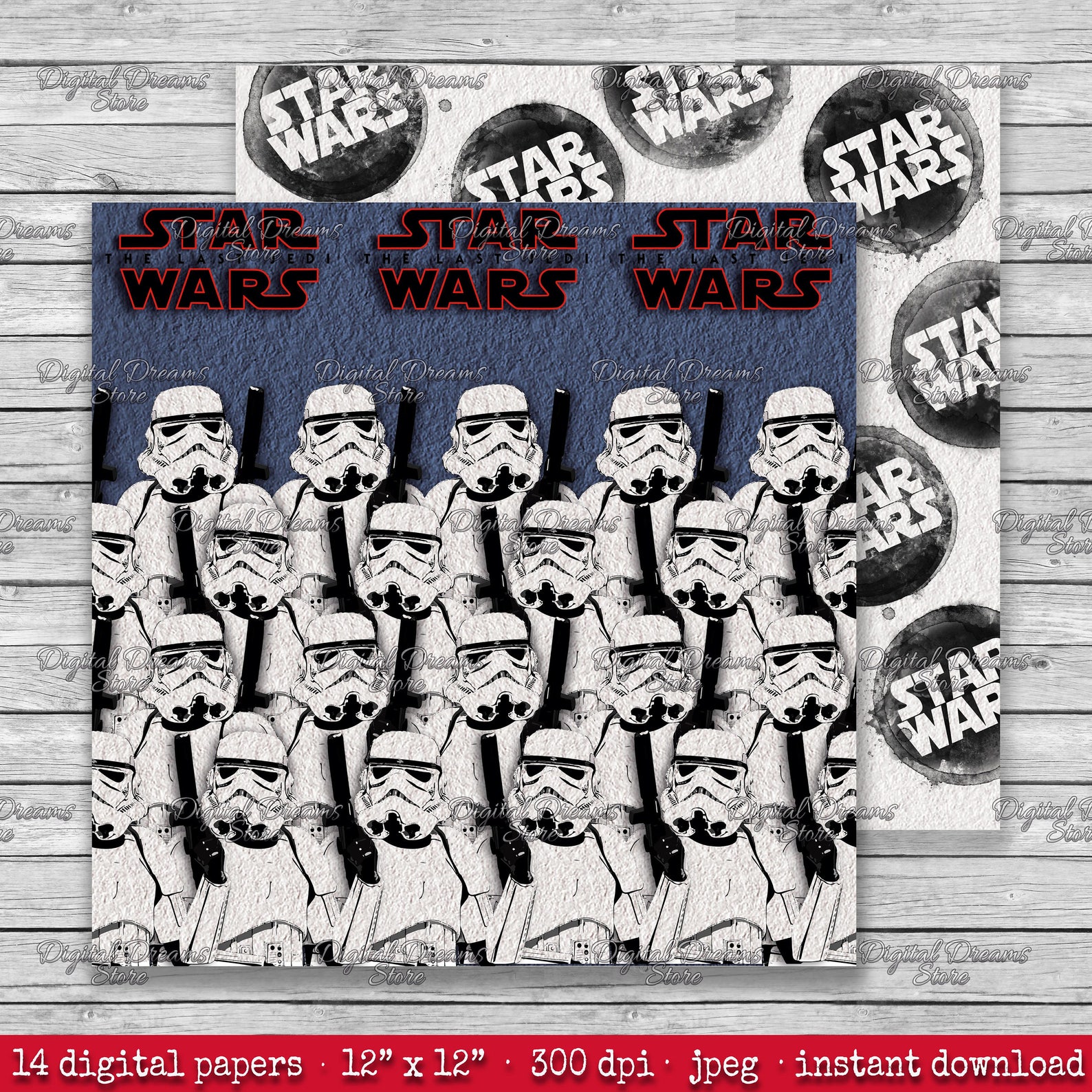Star Wars Paper: star WARS Dreams Digital Paper Patterns, Scrapbooking ...