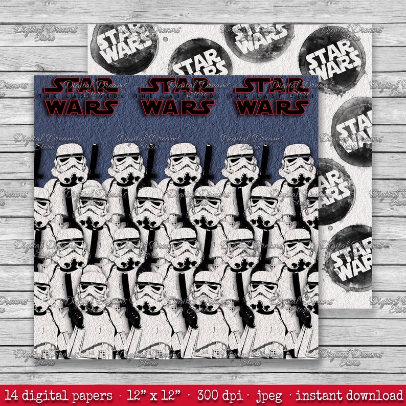 Star Wars Paper: star WARS Dreams Digital Paper Patterns, Scrapbooking ...