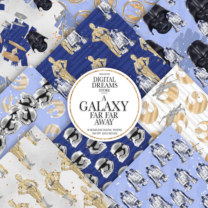 Star Wars Paper: star Wars Digital Paper Patterns, Scrapbooking Paper ...