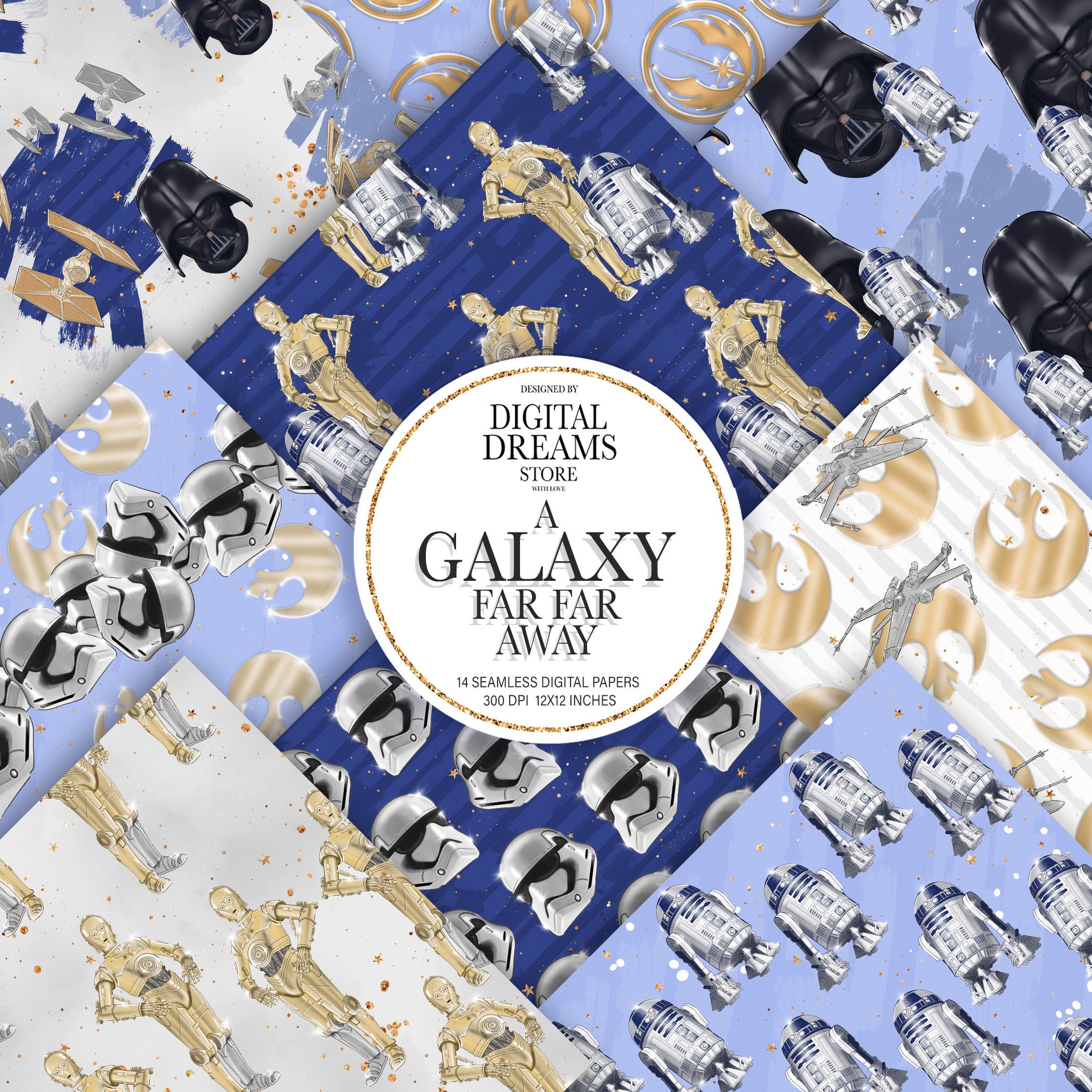 Star Wars Paper: star Wars Digital Paper Patterns, Scrapbooking Paper ...