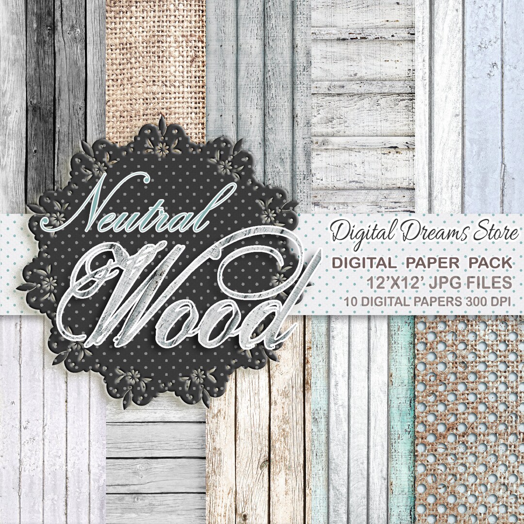 Wood Digital Paper: "neutral Wood" With Background Wood - Neutral Color ...