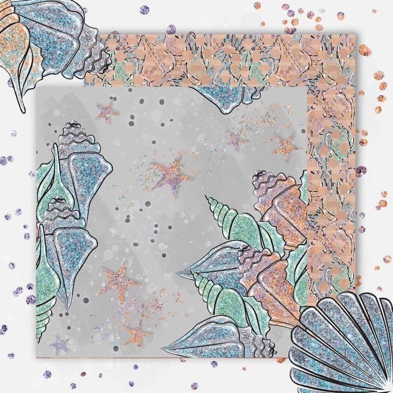 SEAHORSES DREAMS Summer Digital Paper, Sealife Digital Papers ...
