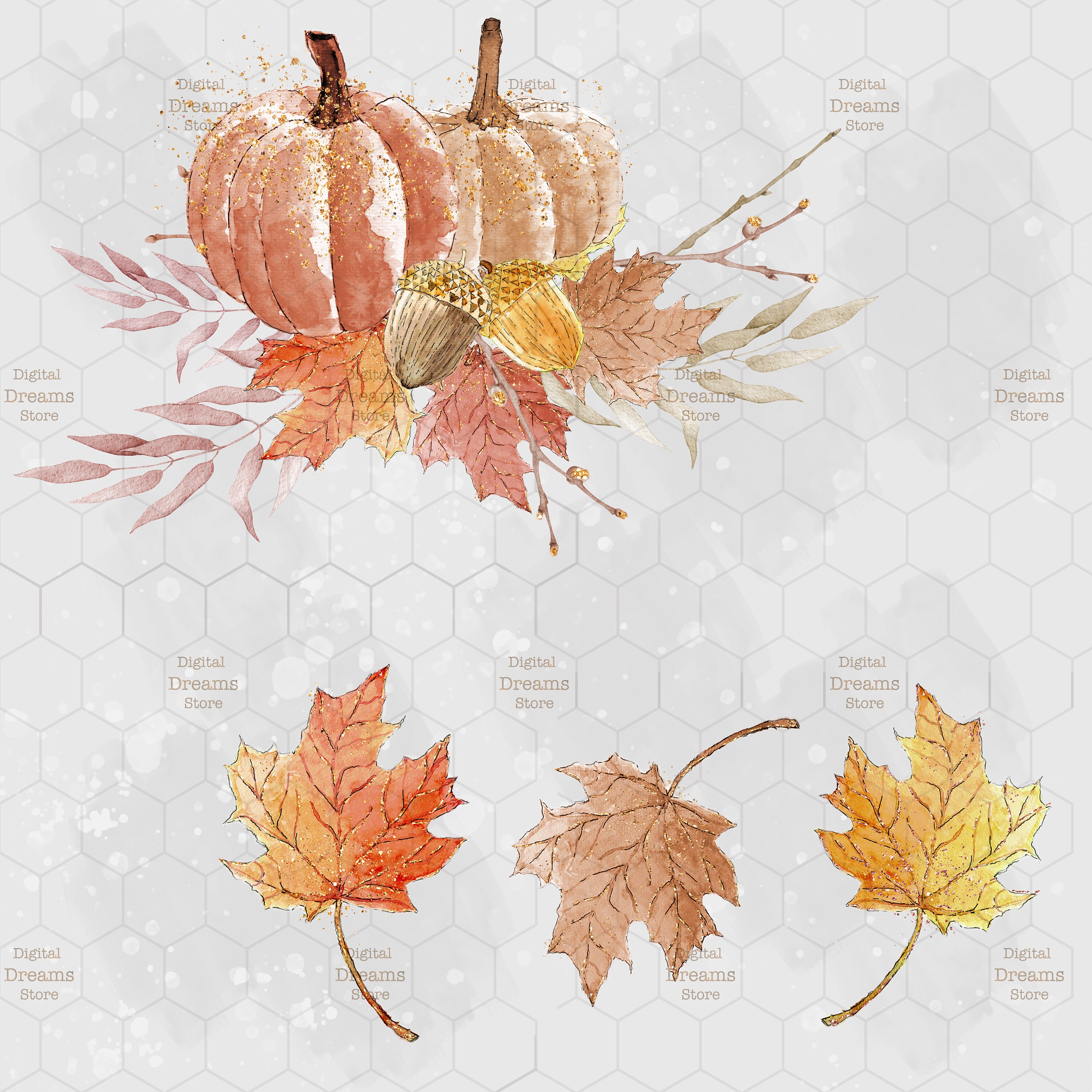Fall Clipart, Autumn Clipart, Woodland Clipart, Glitter Clipart Forest ...