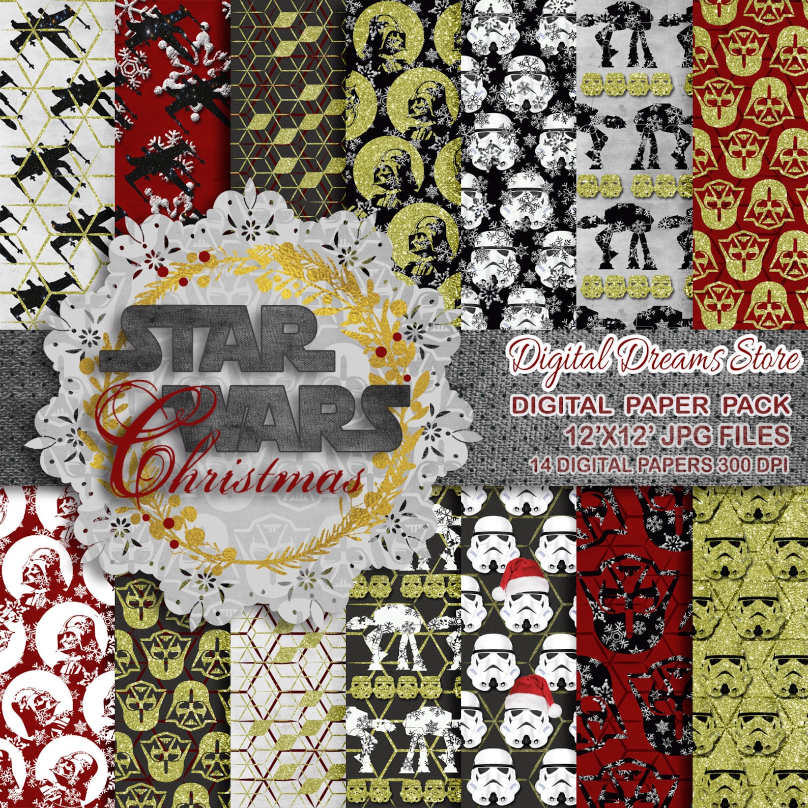 Star Wars Paper: star WARS Dreams Digital Paper Patterns, Scrapbooking ...
