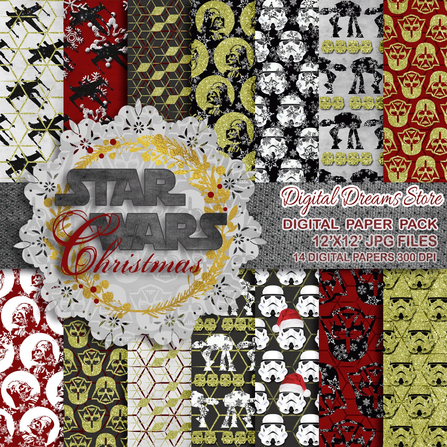 Star Wars Paper: star WARS Dreams Digital Paper Patterns, Scrapbooking ...