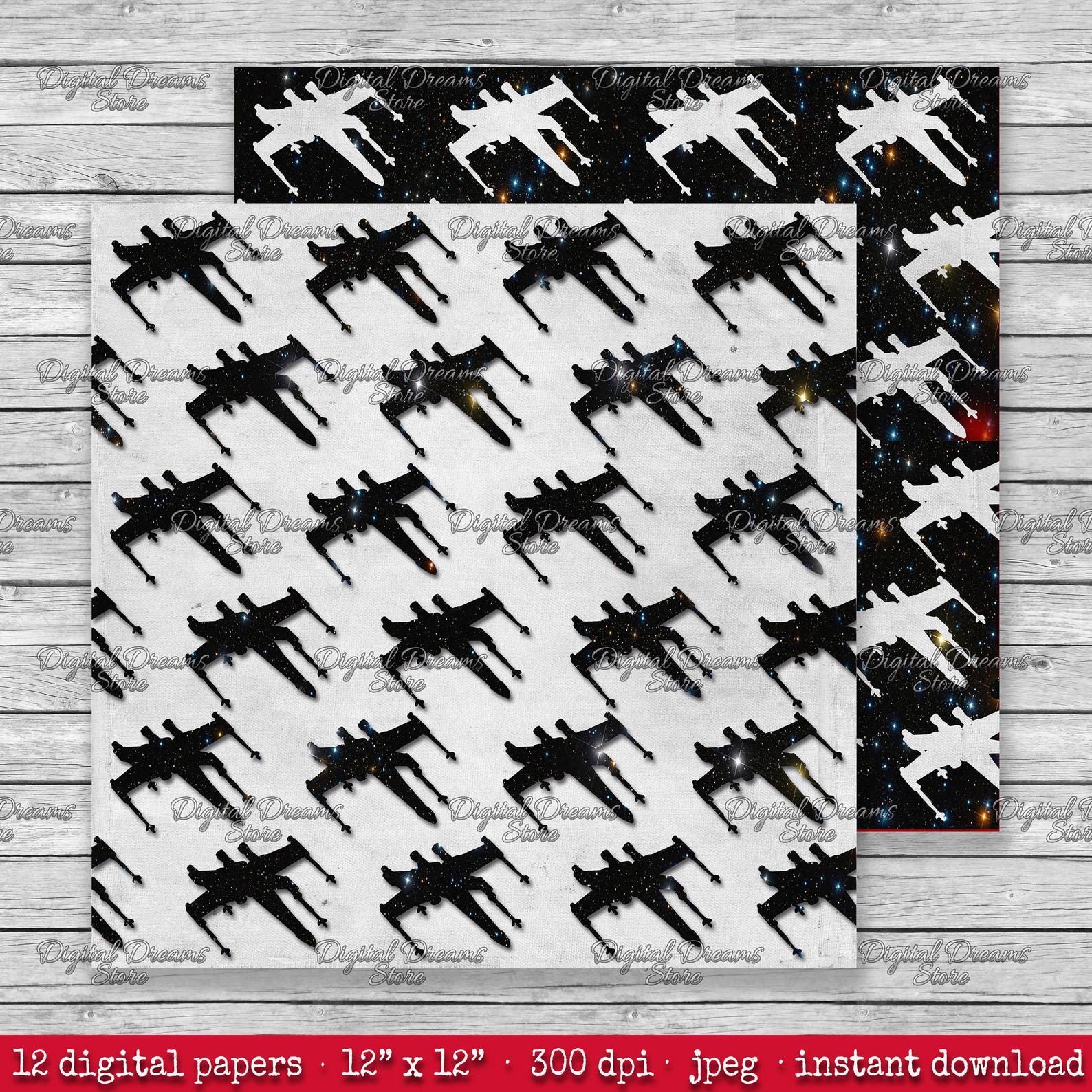 Star Wars Paper: "star WARS Dreams" Digital Paper Patterns ...