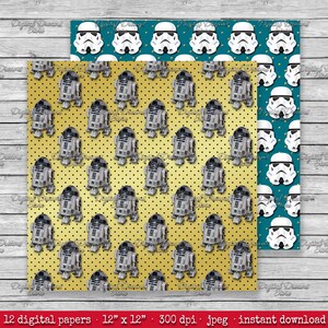 Star Wars Paper: "star Wars" Digital Paper Patterns, Scrapbooking Paper ...