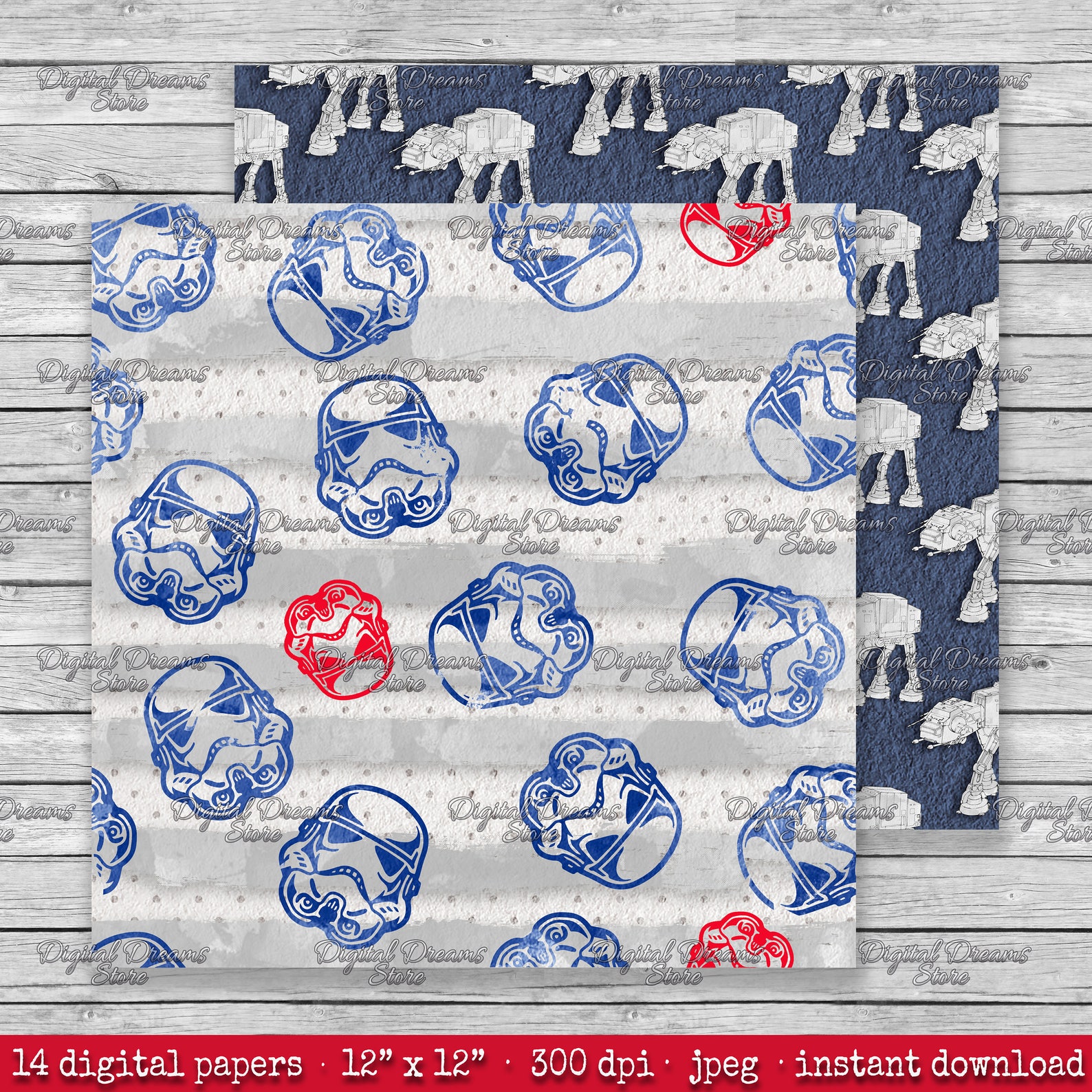 Star Wars Paper: "star WARS Dreams" Digital Paper Patterns ...