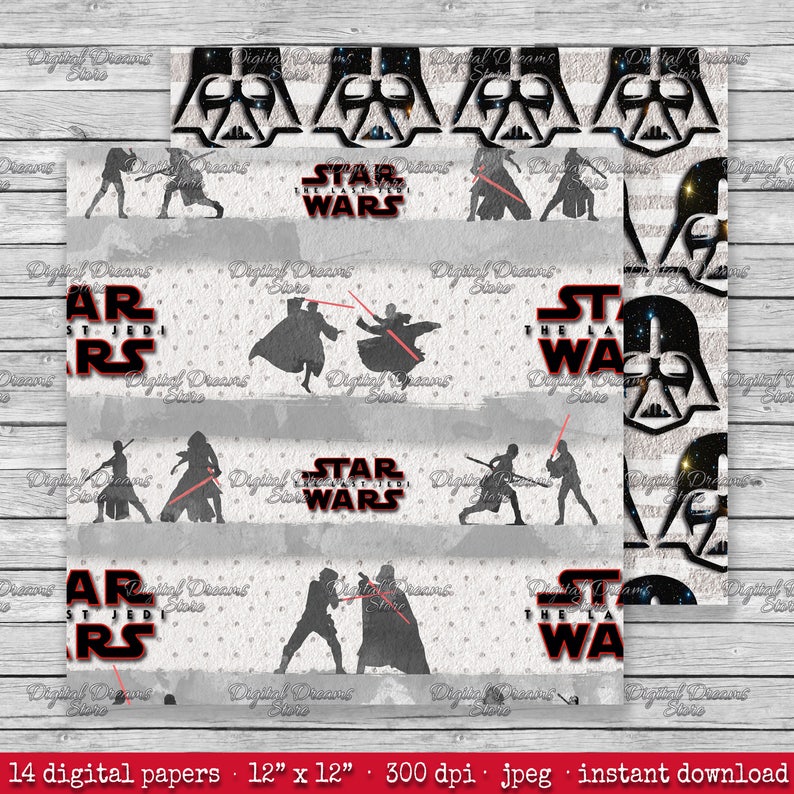 Star Wars Paper: star WARS Dreams Digital Paper Patterns, Scrapbooking ...