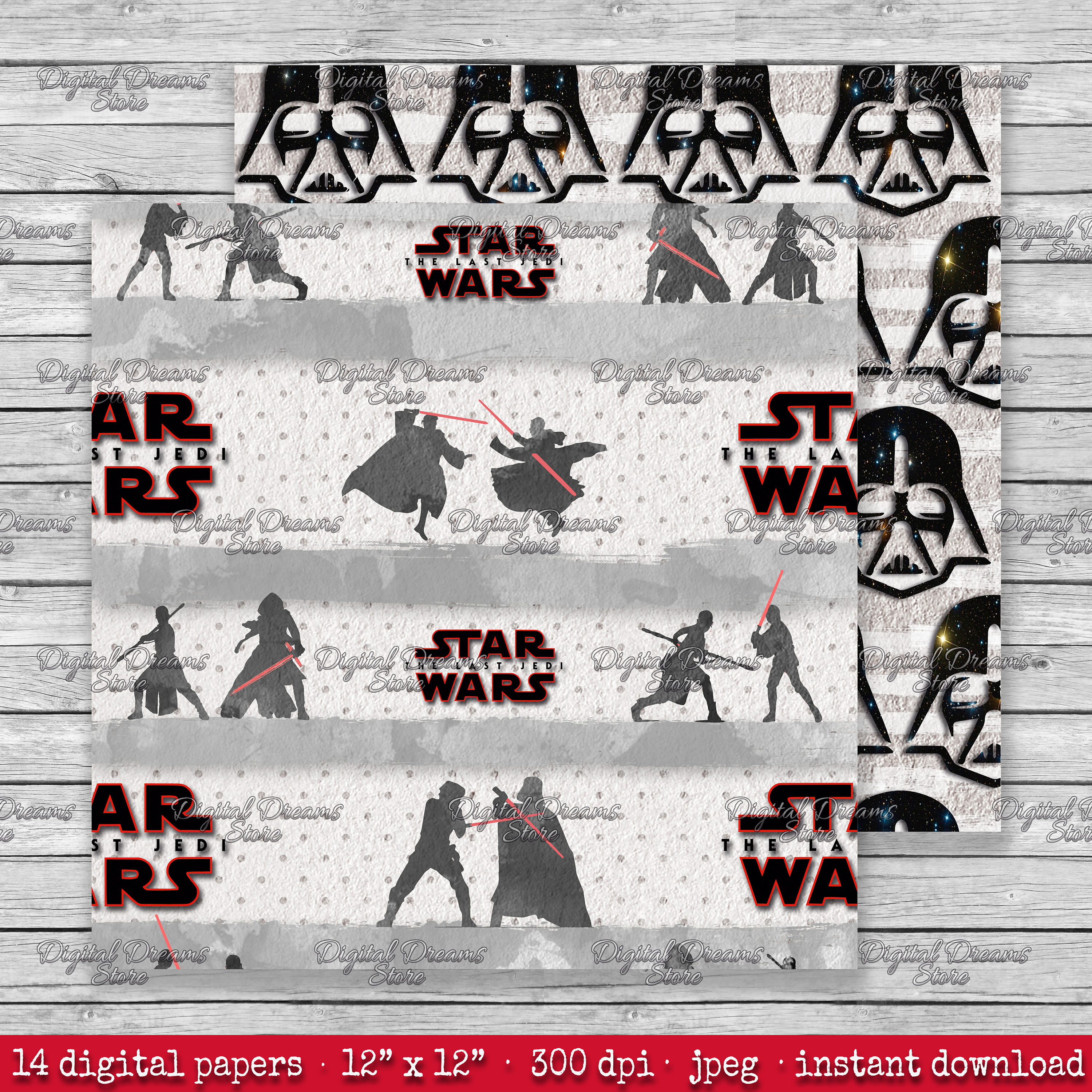 Star Wars Paper: star WARS Dreams Digital Paper Patterns, Scrapbooking ...