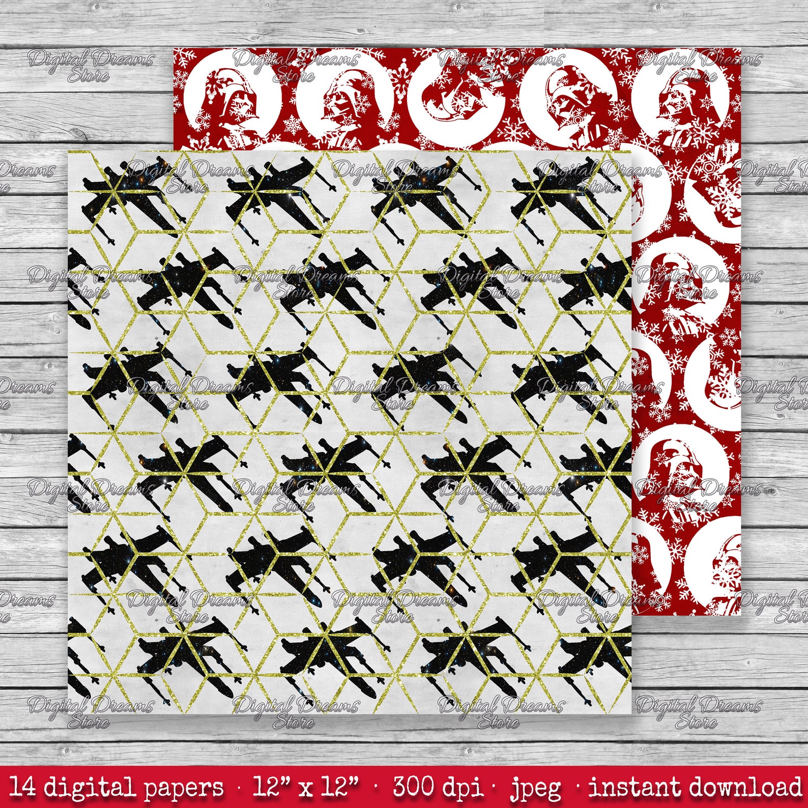 Star Wars Paper: "star WARS Dreams" Digital Paper Patterns ...