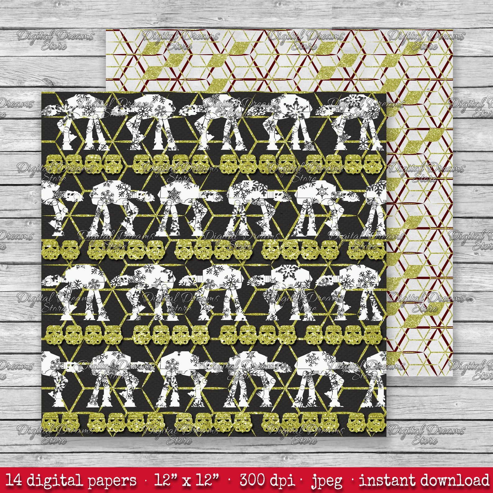 Star Wars Paper: "star WARS Dreams" Digital Paper Patterns ...