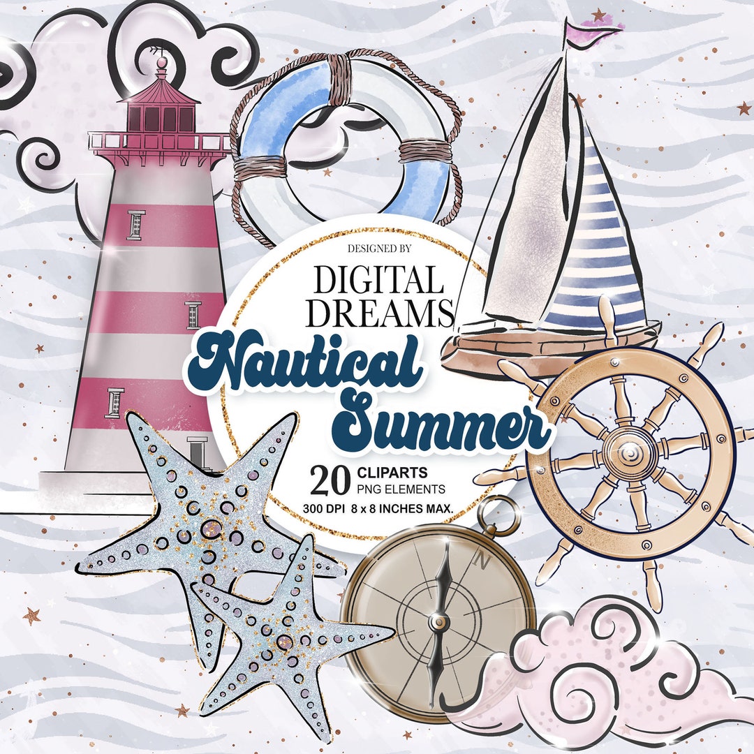 Nautical Summer Cliparts, Chic Sea,underwater Ocean,sailor Sailboat ...