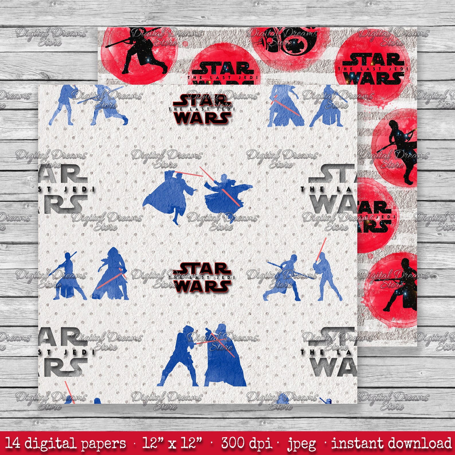 Star Wars Paper: star WARS Dreams Digital Paper Patterns, Scrapbooking ...